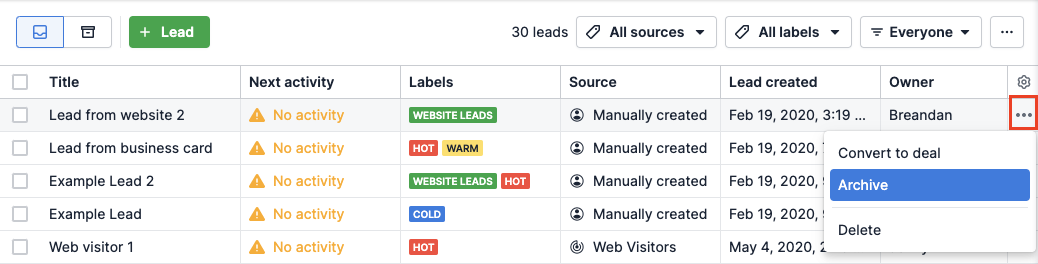 Leads Inbox - Knowledge Base | Pipedrive